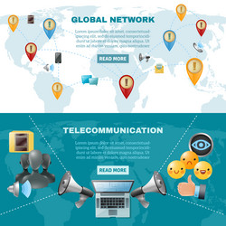 Map horizontal banner set Royalty Free Vector Image