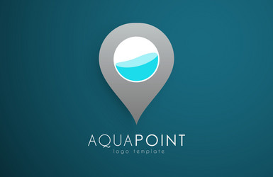 Aqua logo design point water Royalty Free Vector Image