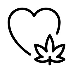 Cannabis having heart problem addiction Royalty Free Vector