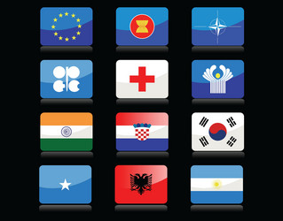 Flags of unions and organizations Royalty Free Vector Image