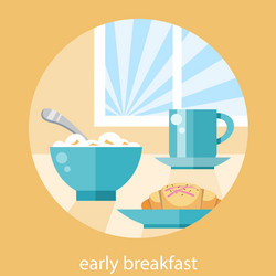 Breakfast time concept Royalty Free Vector Image