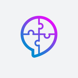 Brain puzzle logo design Royalty Free Vector Image