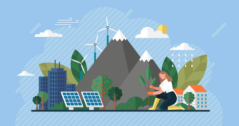 Clean energy renewable green energy sources Vector Image