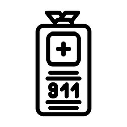 Red alarm alert line icon Royalty Free Vector Image