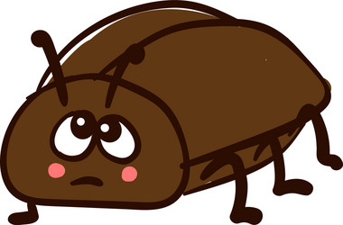 Sad bee on a white background Royalty Free Vector Image