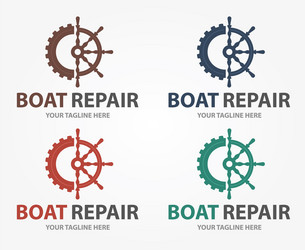 Boat repair sign maintenance refurbishment logo Vector Image