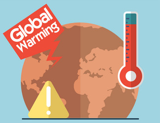Global warming sea level rise increase Royalty Free Vector