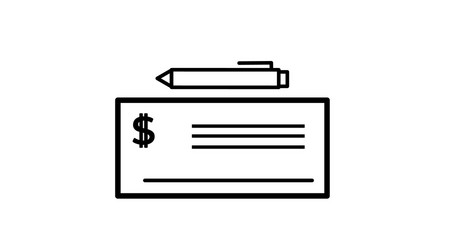 Money check icon Royalty Free Vector Image - VectorStock