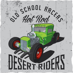 Old school legendary racers poster Royalty Free Vector Image