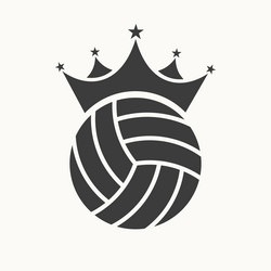 Volleyball logo design concept with crown icon Vector Image