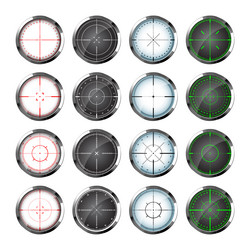 Chrome weapon sights sniper rifle optical scopes Vector Image