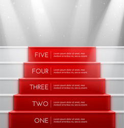 Podium on red background empty pedestal platform Vector Image