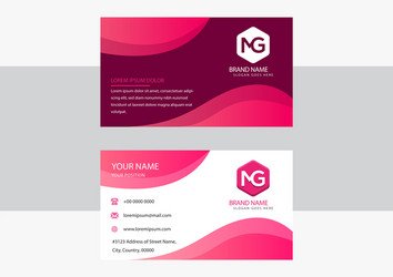 Business card set template pink color Royalty Free Vector