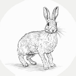 Rabbit doe hand-drawn doodle style Royalty Free Vector Image