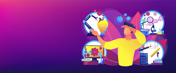 Stem education concept banner header Royalty Free Vector