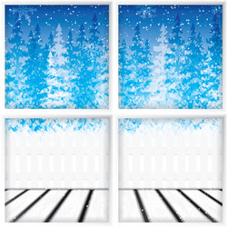 View of the winter landscape through the window Vector Image