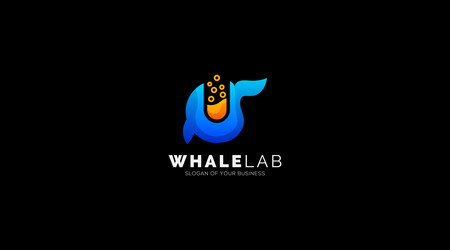 Gradient fish lab logo design Royalty Free Vector Image