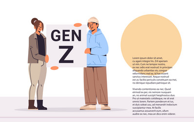 People holding generation z letters new modern Vector Image
