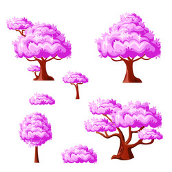 Cartoon trees set on a white background Royalty Free Vector
