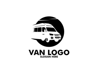 Simple van car logo icon on white background Vector Image