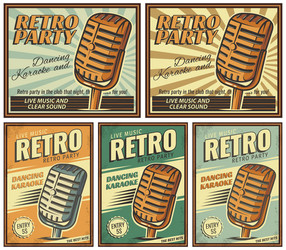 Vintage banner retro party Royalty Free Vector Image