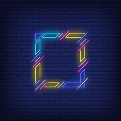 Shining decorative frame neon sign Royalty Free Vector Image