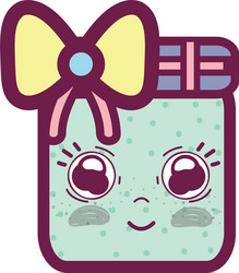 Kawaii happy and cute gift design Royalty Free Vector Image
