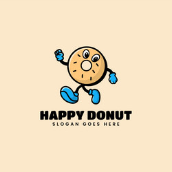 Logo donuts mascot cartoon style Royalty Free Vector Image