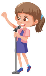 Singer girl cartoon character Royalty Free Vector Image