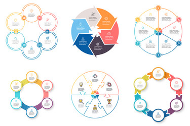 Circular infographics with 6 sections Royalty Free Vector