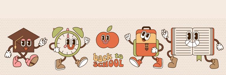 90s retro cartoon book character funny big eyes Vector Image