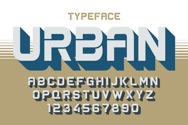 Depth decorative font design alphabet Royalty Free Vector