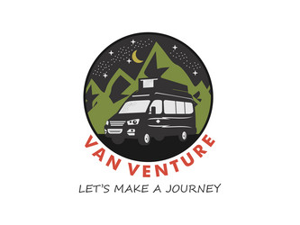 Simple van car logo icon on white background Vector Image