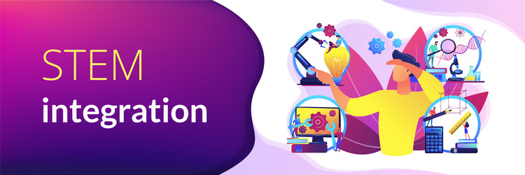 Stem education concept banner header Royalty Free Vector