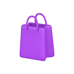 Set of 3d empty shopping bags handbags in cartoon Vector Image