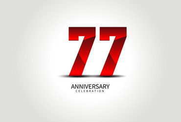 77 year anniversary celebration logo red polygon Vector Image