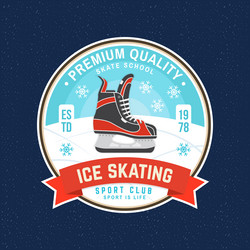 Ice skate club logo badge patch design concept Vector Image