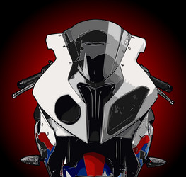 Monochrome classic motorcycle front view concept Vector Image