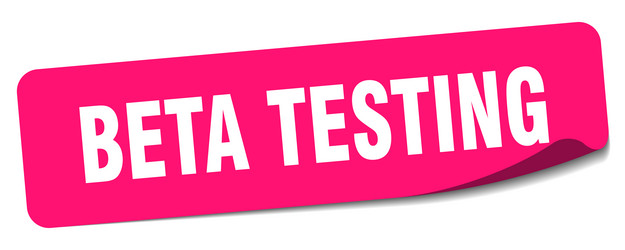 Beta testing sticker label Royalty Free Vector Image