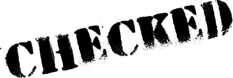 Checked stamp rubber grunge Royalty Free Vector Image