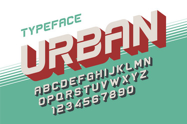 Depth decorative font design alphabet Royalty Free Vector