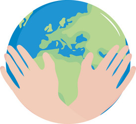 Hands with earth Royalty Free Vector Image - VectorStock
