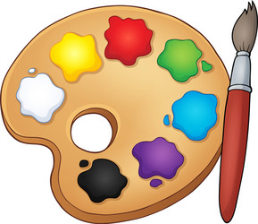 Artist palette with paints clip art cartoon Vector Image