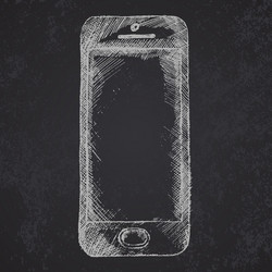 Handdrawn sketch of mobile phone with shadow Vector Image