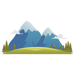 Summer mountains landscape cartoon nature green Vector Image