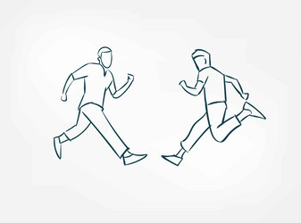 Hand drawn doodle group happy people Royalty Free Vector