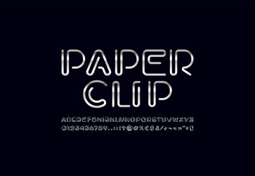 Silver font alphabet metallic uppercase Royalty Free Vector