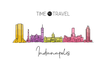 Indianapolis indiana city skyline silhouette Vector Image