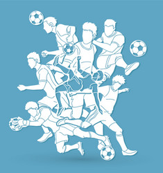 Soccer Comic Composition Vector Images (58)