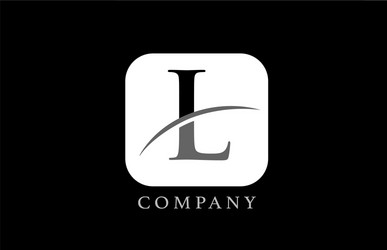 Black white l alphabet letter logo icon Royalty Free Vector